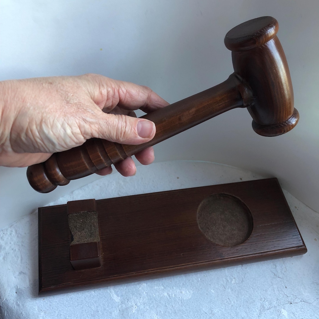Polished Timber Gavel and Stand, Chairing Meetings, Judge, Auctioneer ...