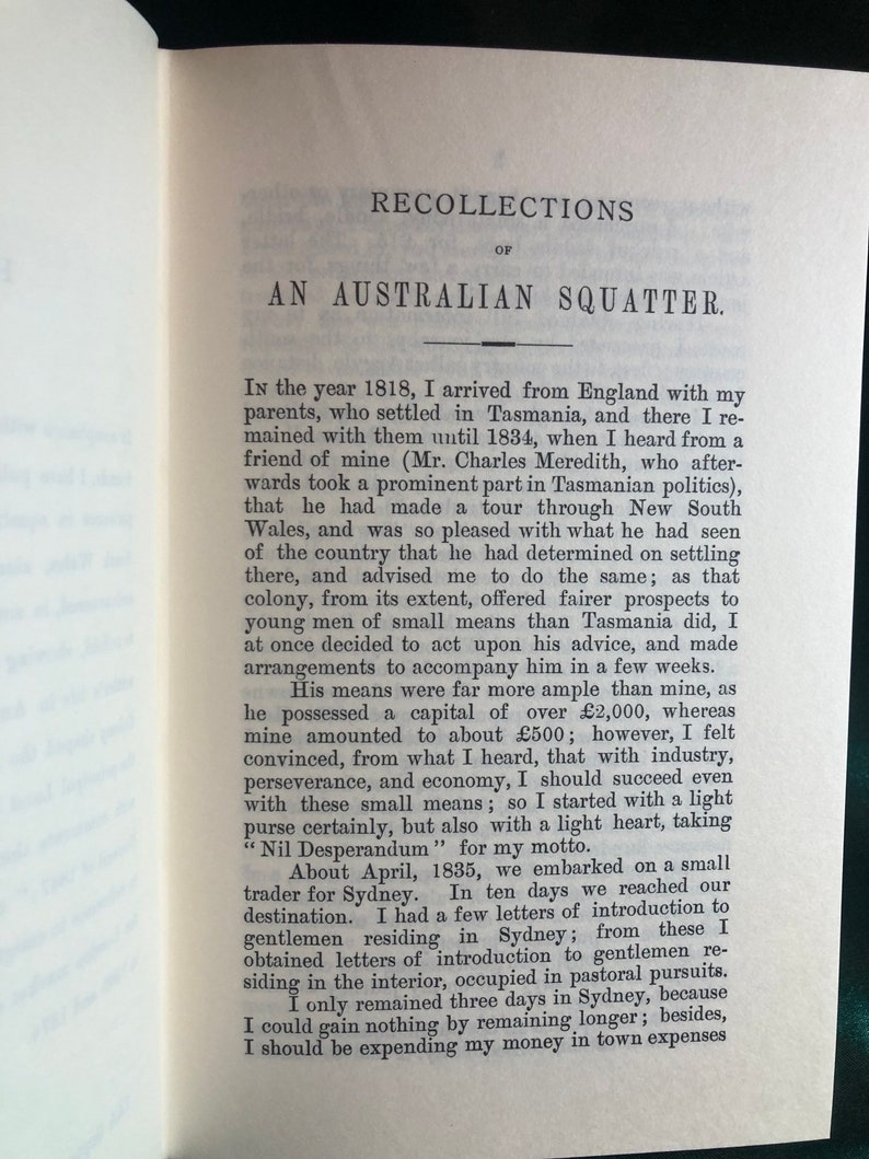 Recollections of an Australian Squatter 1835-1883, A Book by W. A ...