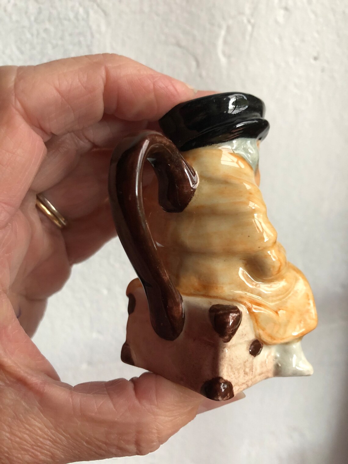 Vintage Mini Toby Jug, Artone England, Hand Painted,seated Old Man ...