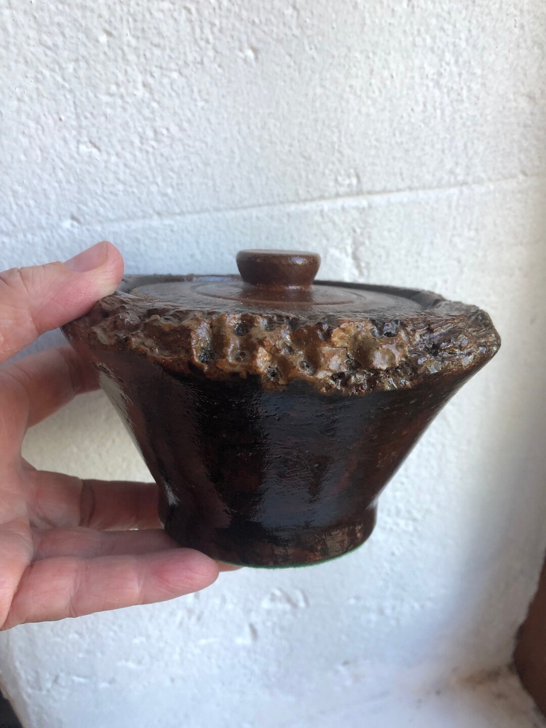 Vintge Natural Timber Carved Pot, Western Australian Blackboy Timber ...
