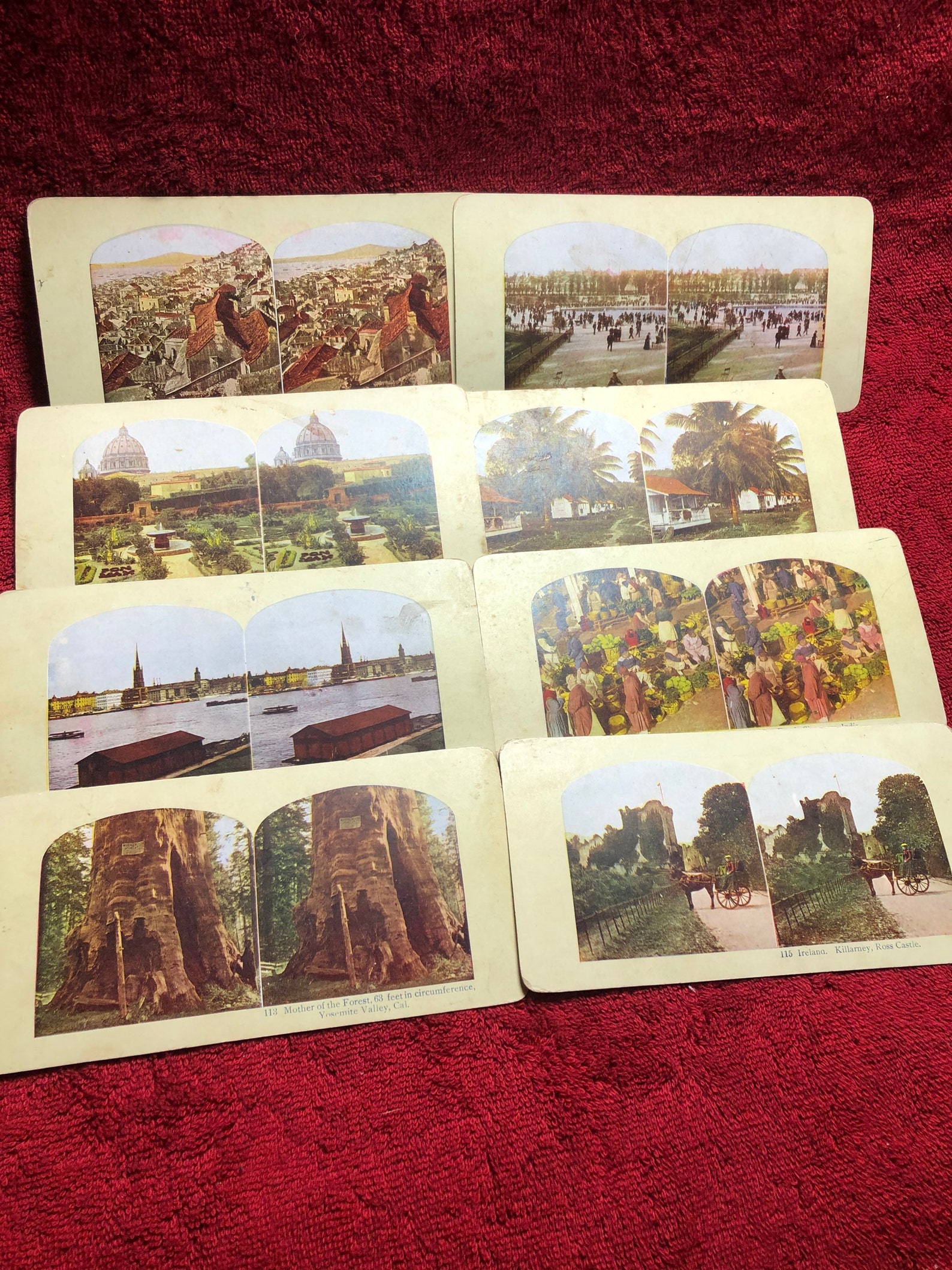 Antique Stereoscopic Viewer Slides, Set of 8, Rare Scenes From Exotic ...