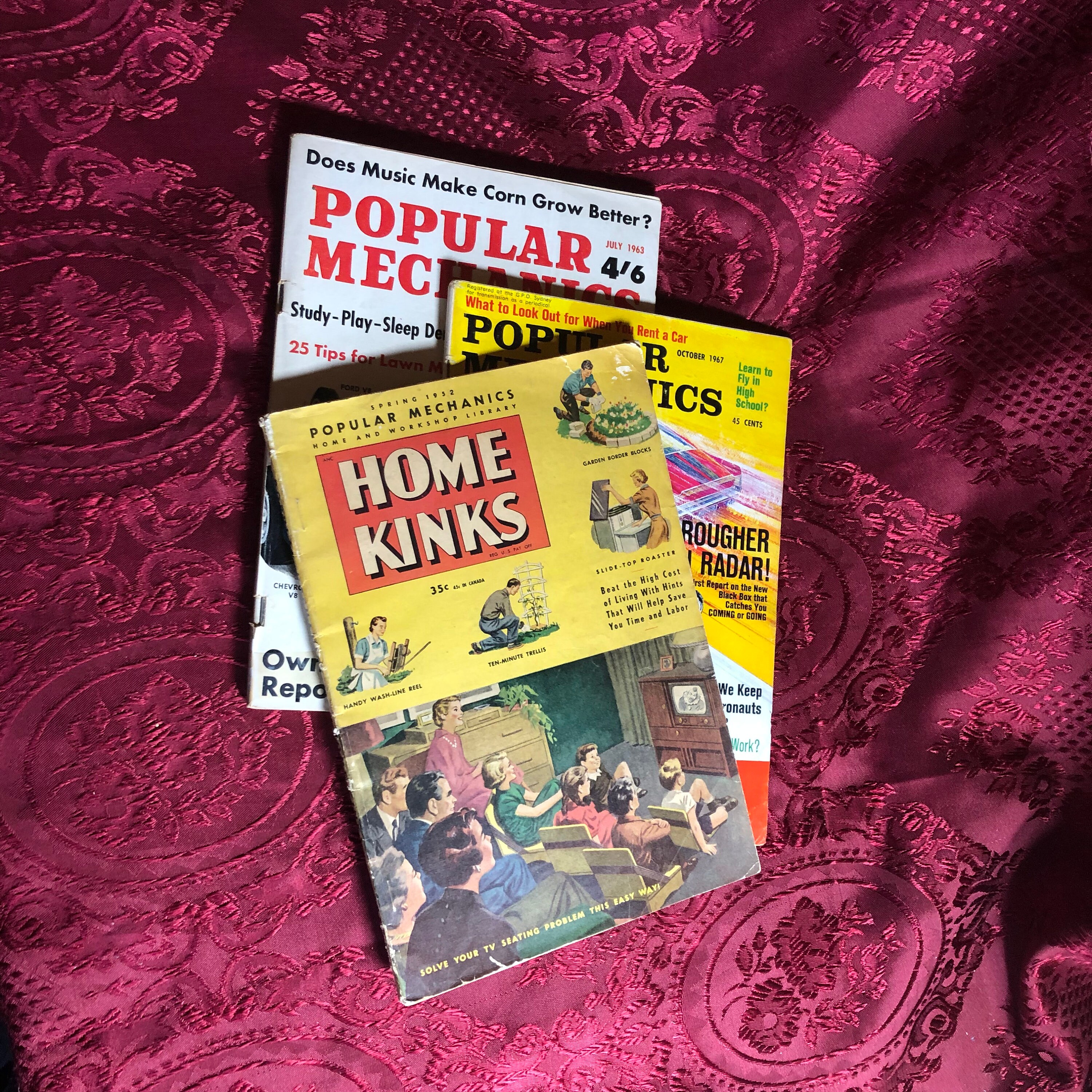 Popular Mechanics, 3 Vintage Magazines, Spring 1952 Us(home Kinks ...