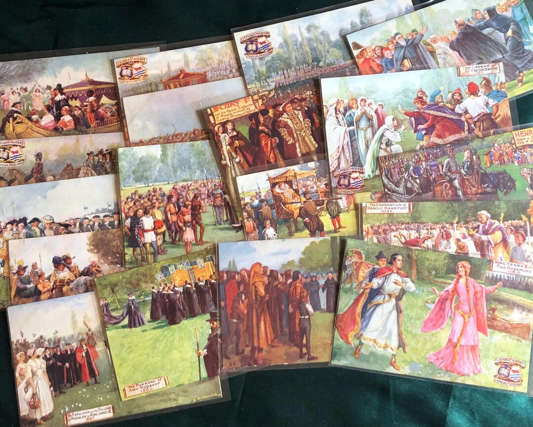 Set of Rare Antique Postcards, Raphael Tuck & Sons, the Oxford Pageant ...