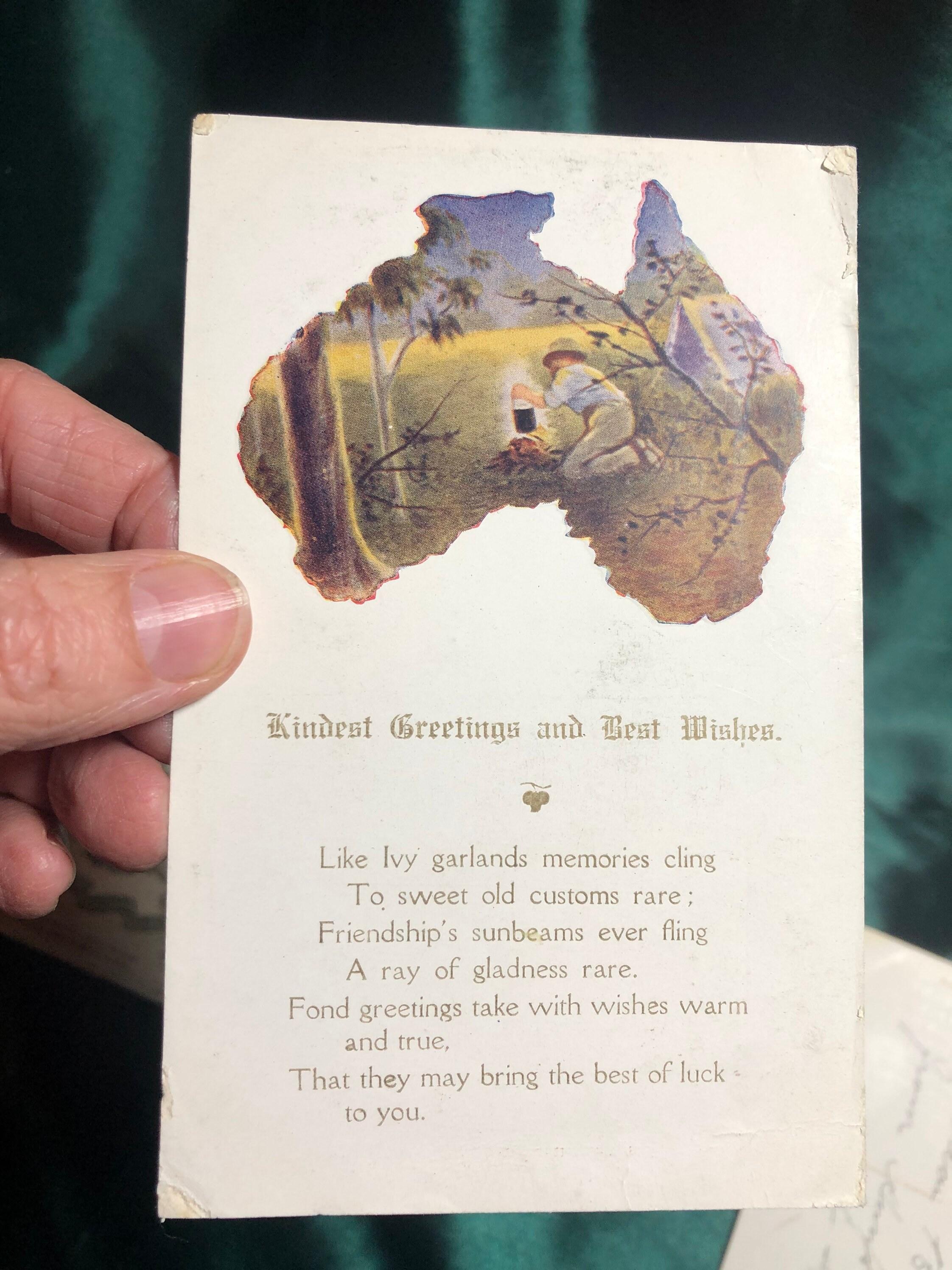 Antique Postcards, Map of Australia, Scenes of Old Australia, Hands ...