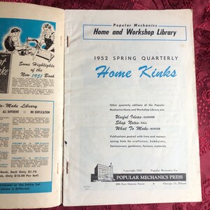 Popular Mechanics, 3 Vintage Magazines, Spring 1952 Us(home Kinks ...