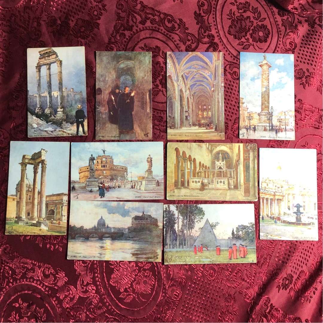 Set of 10 Antique Postcards, Raphael Tuck & Sons, Paintings of Old ...