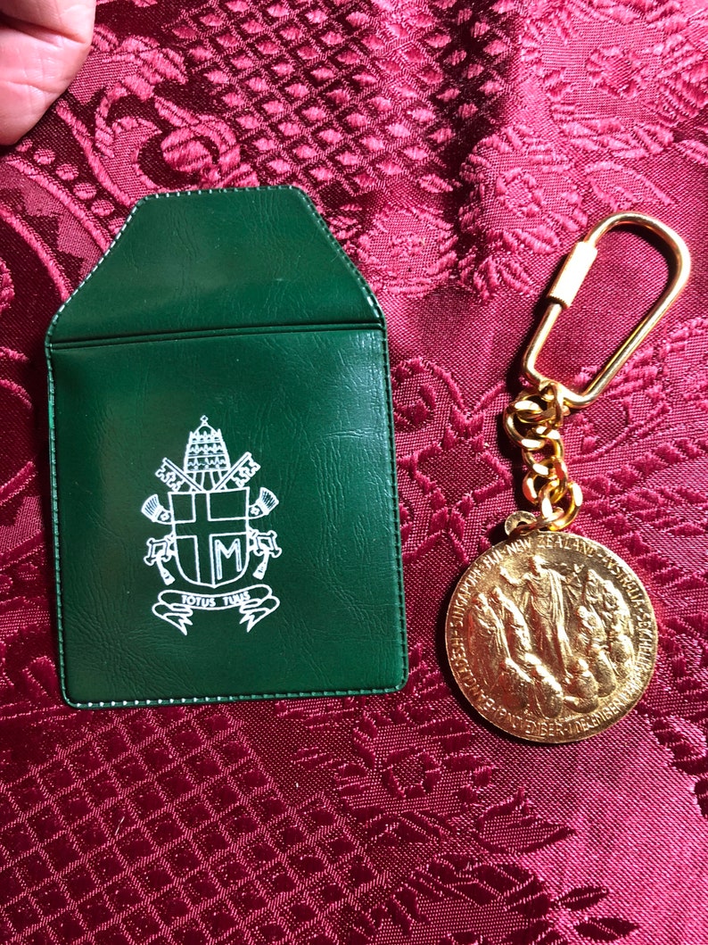 Pope John Paul II, Gold Plated Medallion Key Chain, Commemorating ...