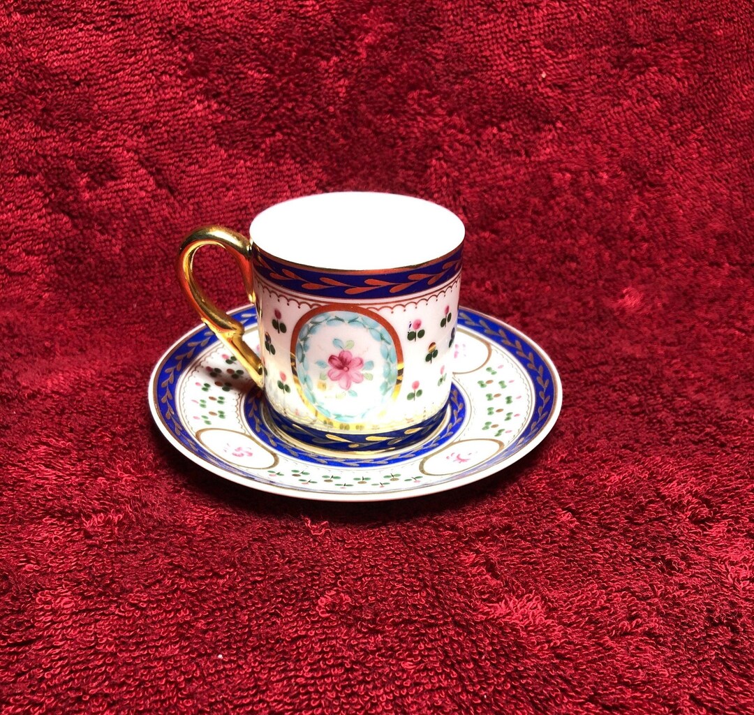 Victorian, Demi Tasse, Cup and Saucer, Beautifully Gilded With Floral ...