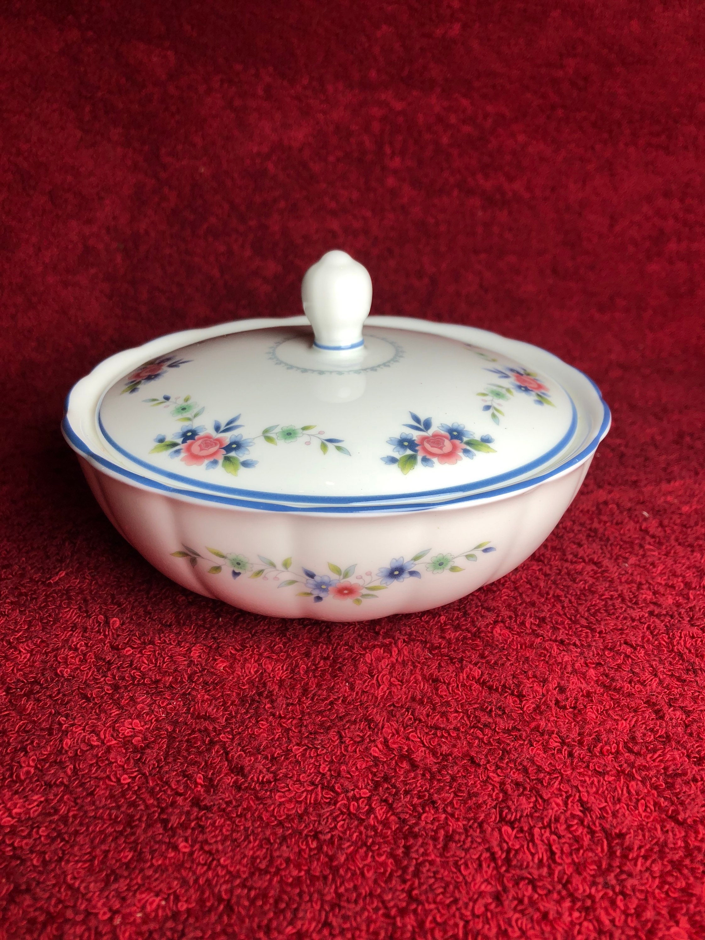 Wedgwood Lidded Bowl Rosedale Pattern Floral Design Bone | Etsy