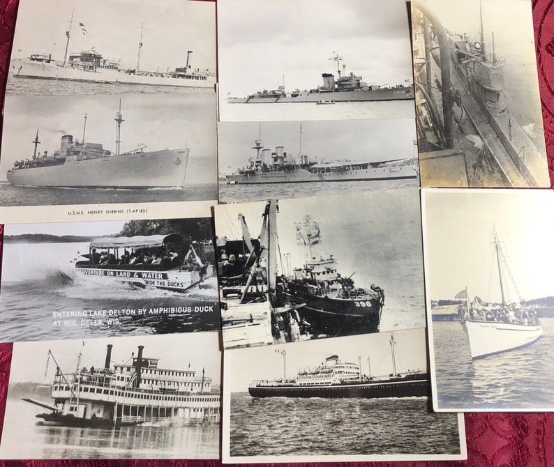 Ten Old Picture Postcards, Ships of the World, Genuine Real Photo ...