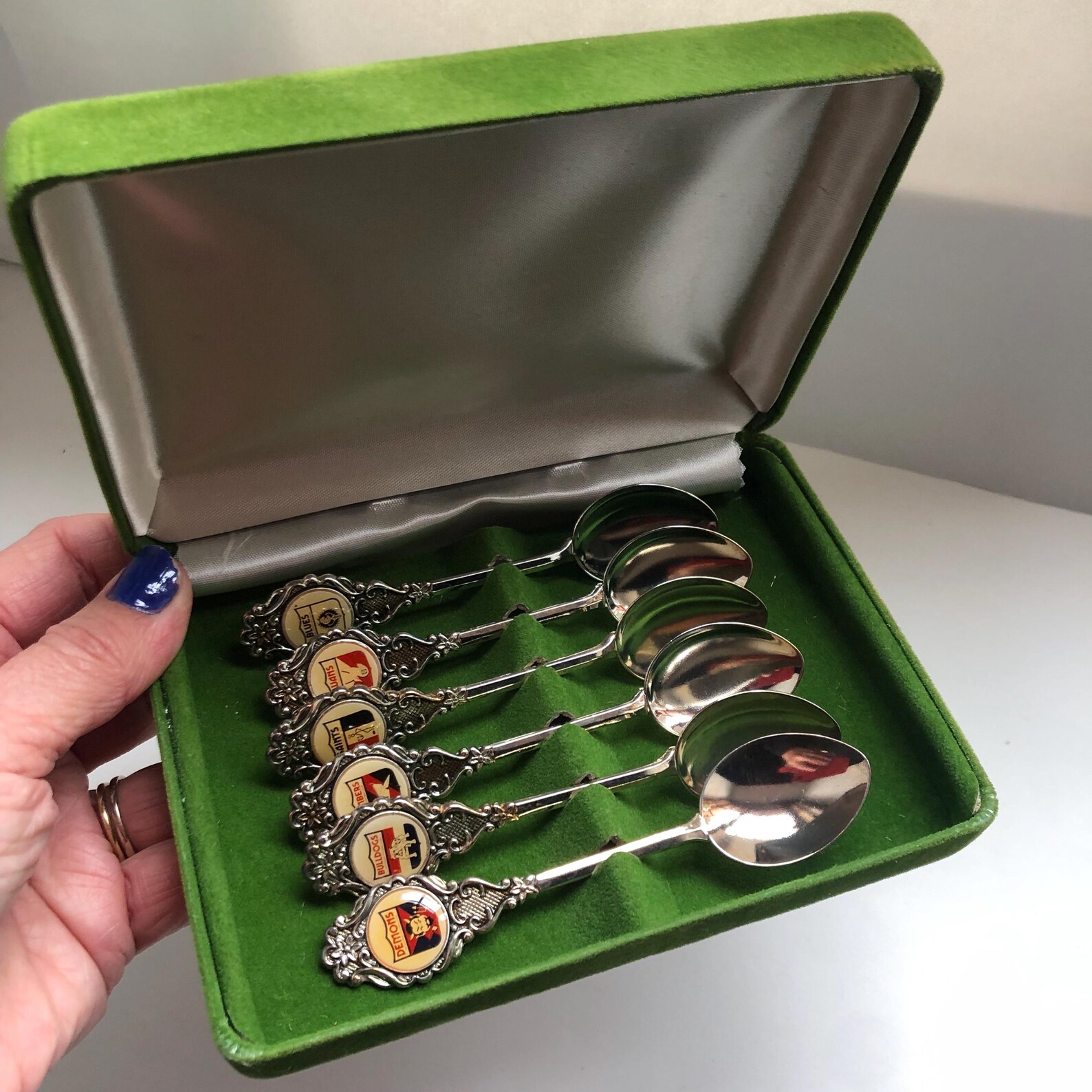 AFL Football Souvenir Spoons, 6 Australian Rules Football Teams, Boxed ...