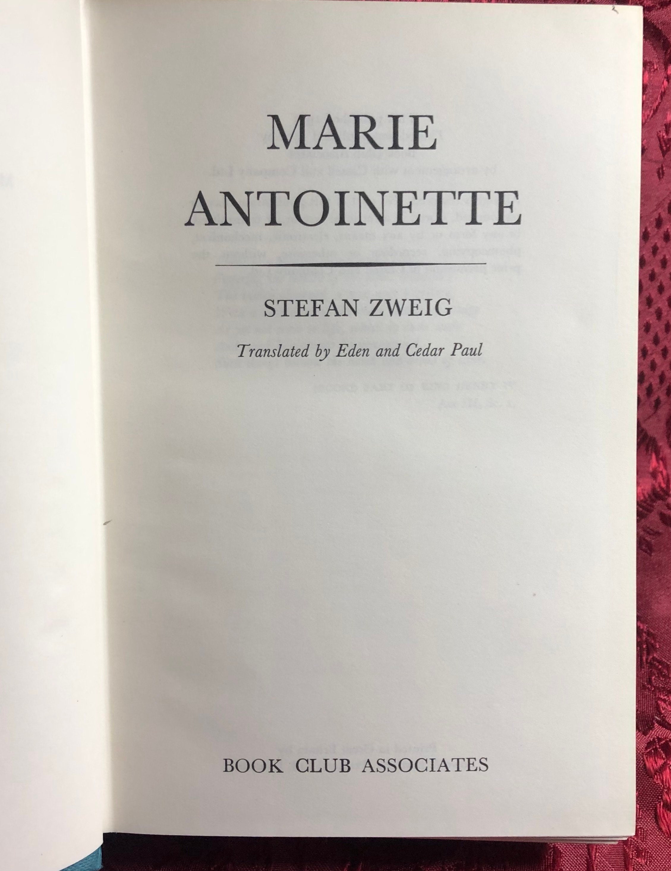 Marie Antoinette, A Book by Stefan Zweig, Wife of Louis XVI of France ...