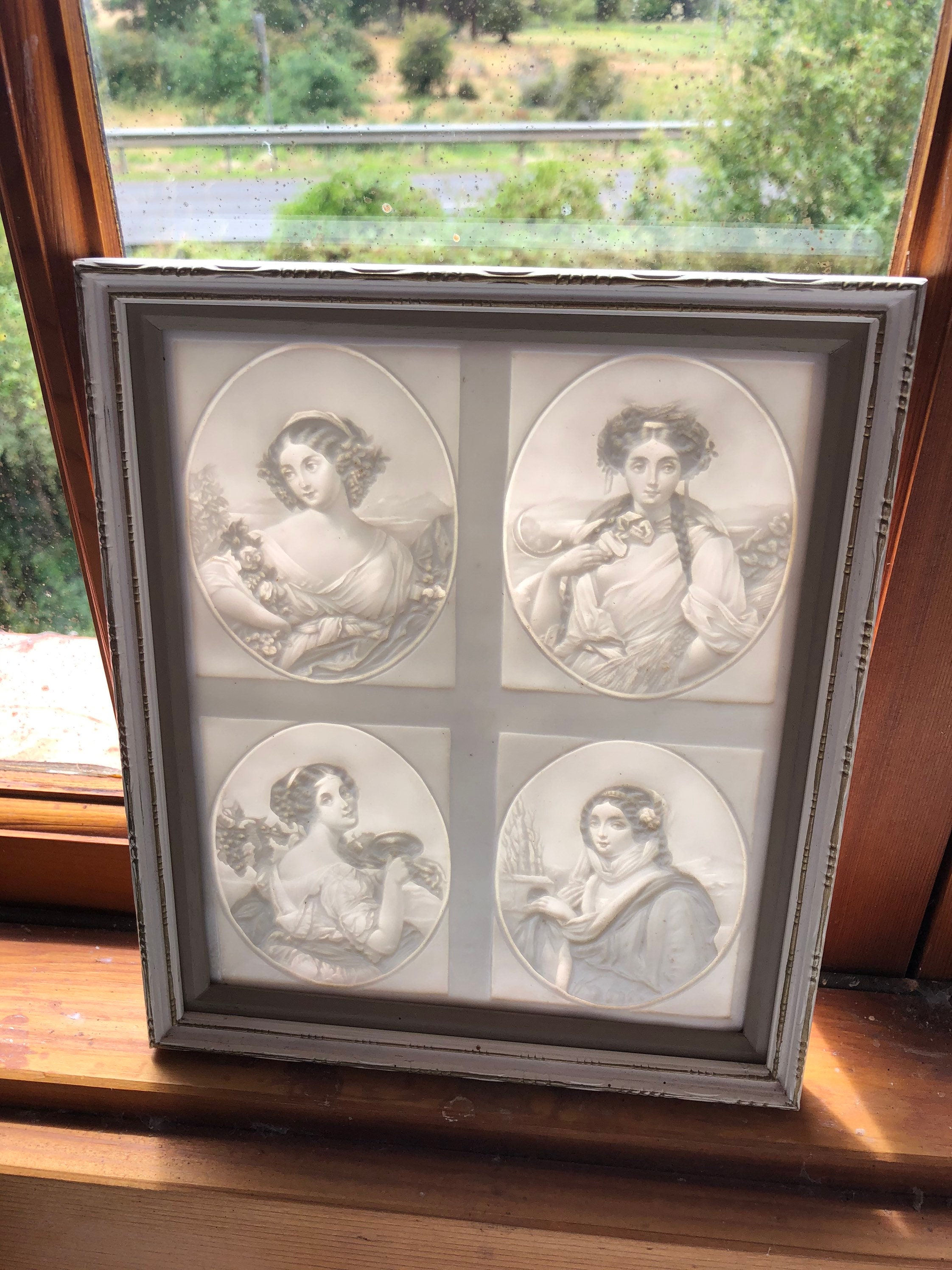 Antique Lithophane Panel Lovely Ladies Victorian Porcelain. | Etsy