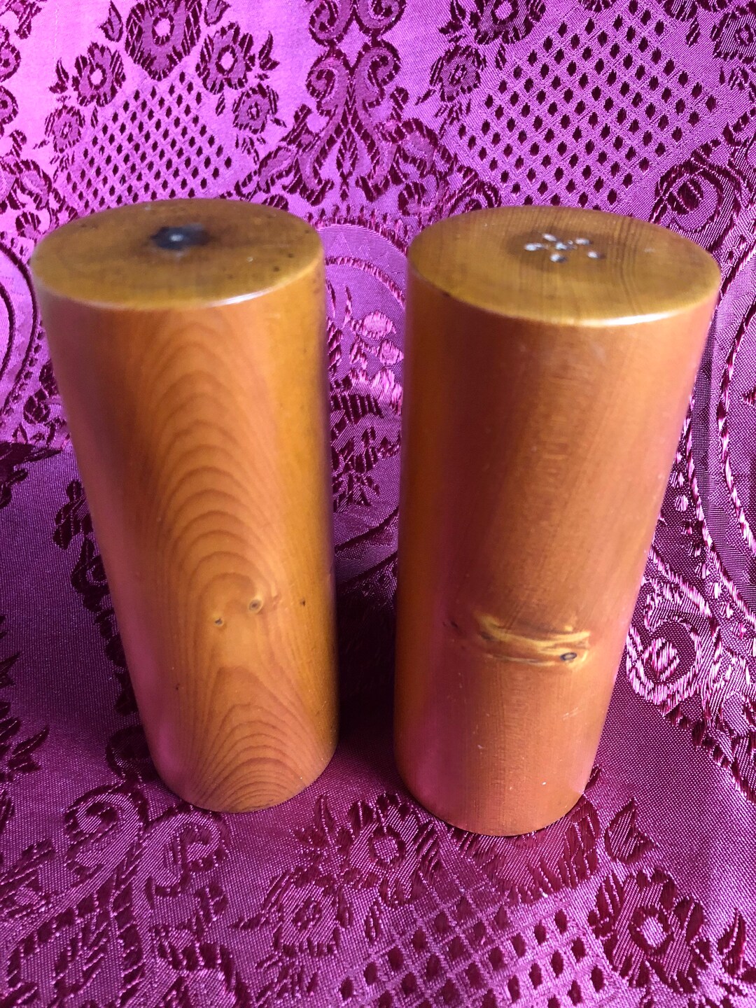 Pair Tasmanian Huon Pine Salt and Pepper Shakers, Local Craft, Rare ...