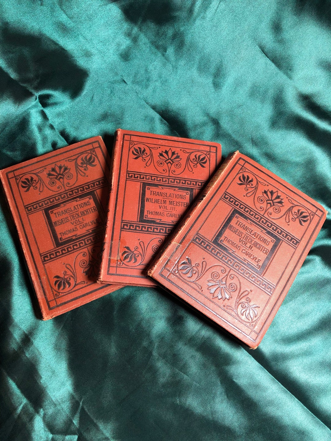 Set of 3 Antique Books, Thomas Carlyle’s Translations From the German ...
