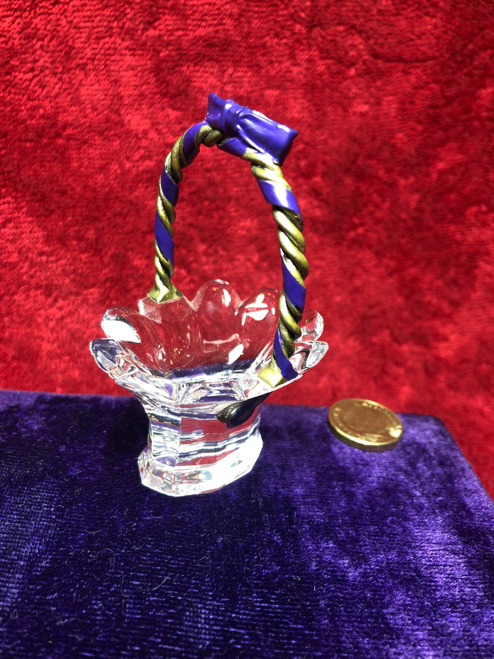 Waterford Crystal Miniature Basket. | Etsy