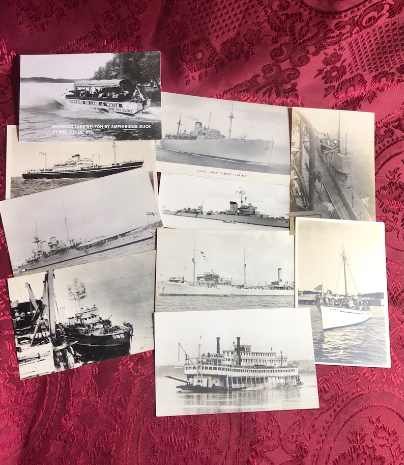 Ten Old Picture Postcards, Ships of the World, Genuine Real Photo ...