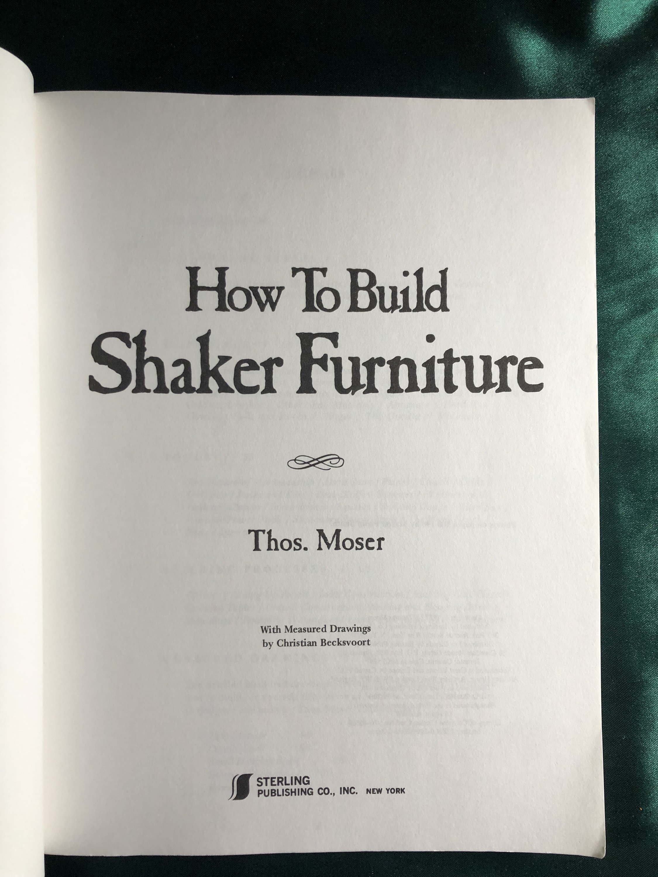 How to Build Shaker Furniture, Book by Thos. Moser, Early American ...