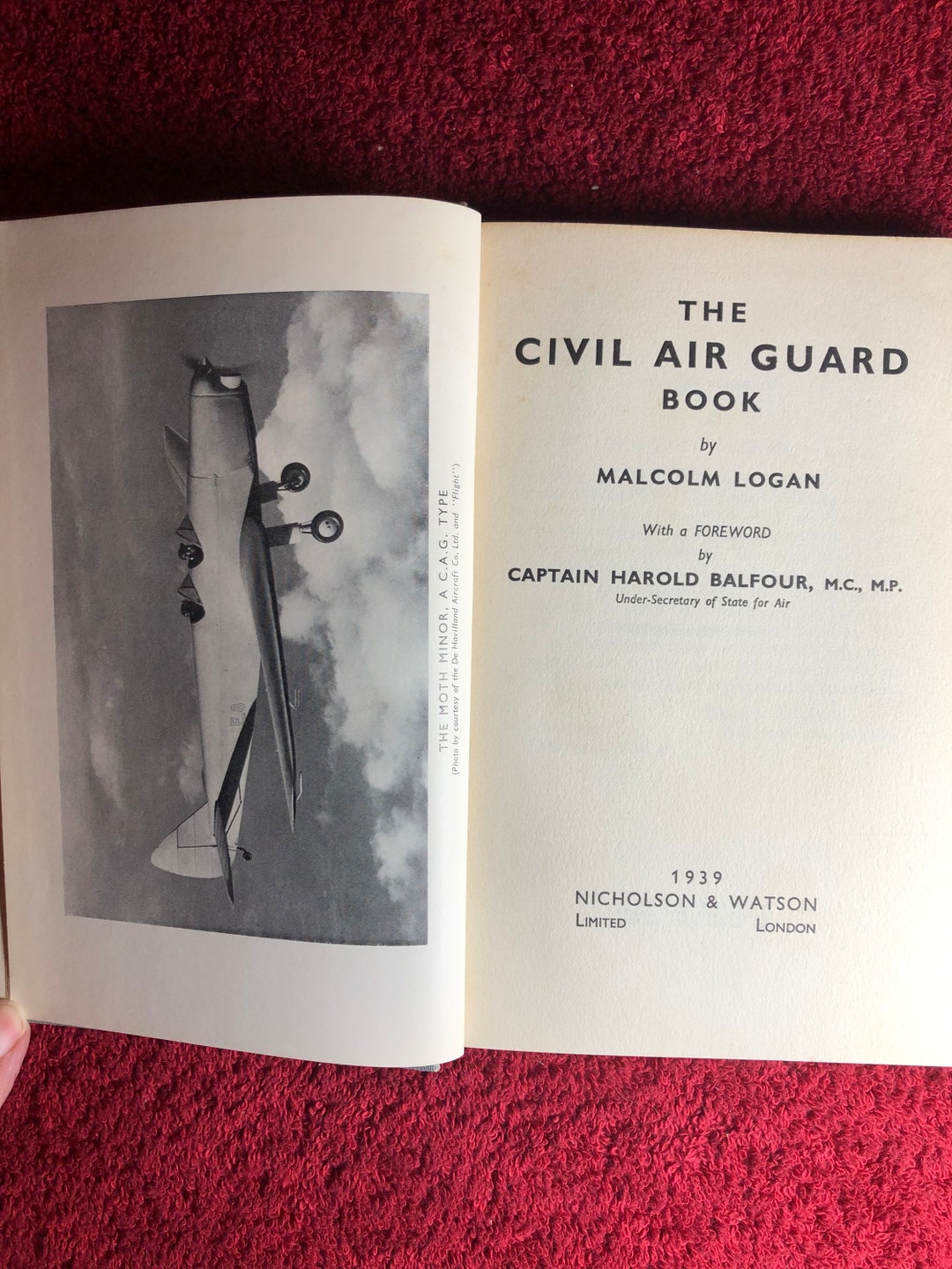 Das Civil Air Guard Buch, von Malcolm Logan, 1939 London, Luftschutz ...