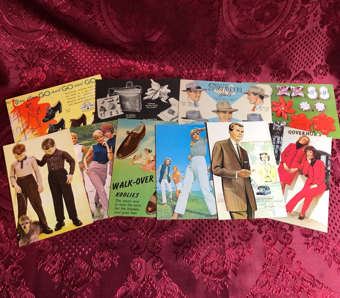 Rare American Advertising Postcards, 10 Historic Postcards, Clothing ...