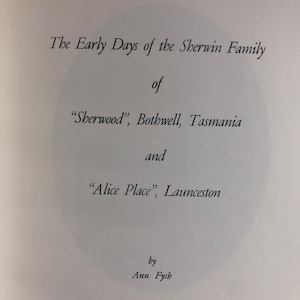 The Sherwin Family of Van Diemens Land A Book by Ann Fysh - Etsy Australia
