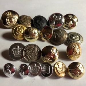 Old Military Buttons, Interesting Vintage Button Collection, Australian ...