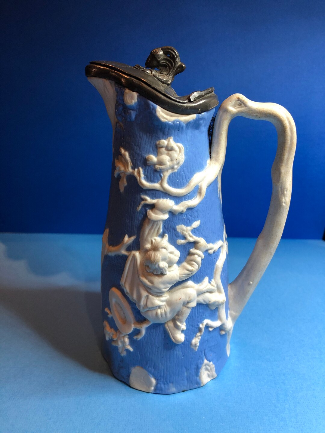 Salt Glazed Pewter Lidded Pitcher - Etsy
