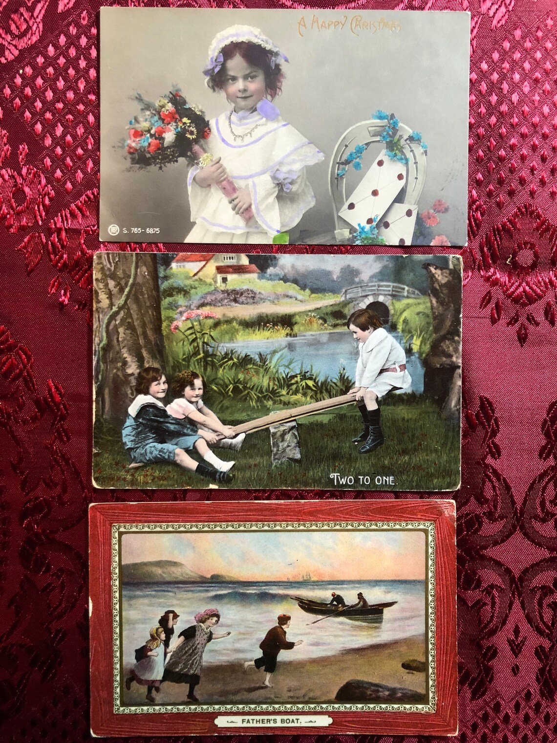 Antique Picture Postcards, 10 Old Postcards Featuring Children, Genuine ...