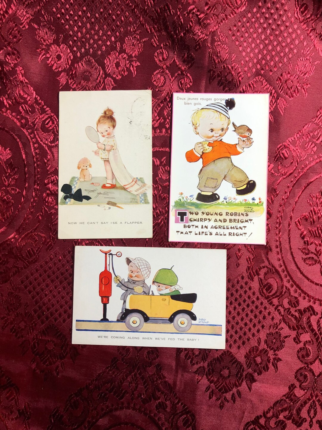 Mabel Lucie Atwell, 3 Vintage Postcards, Artist Cards of the 1920's ...