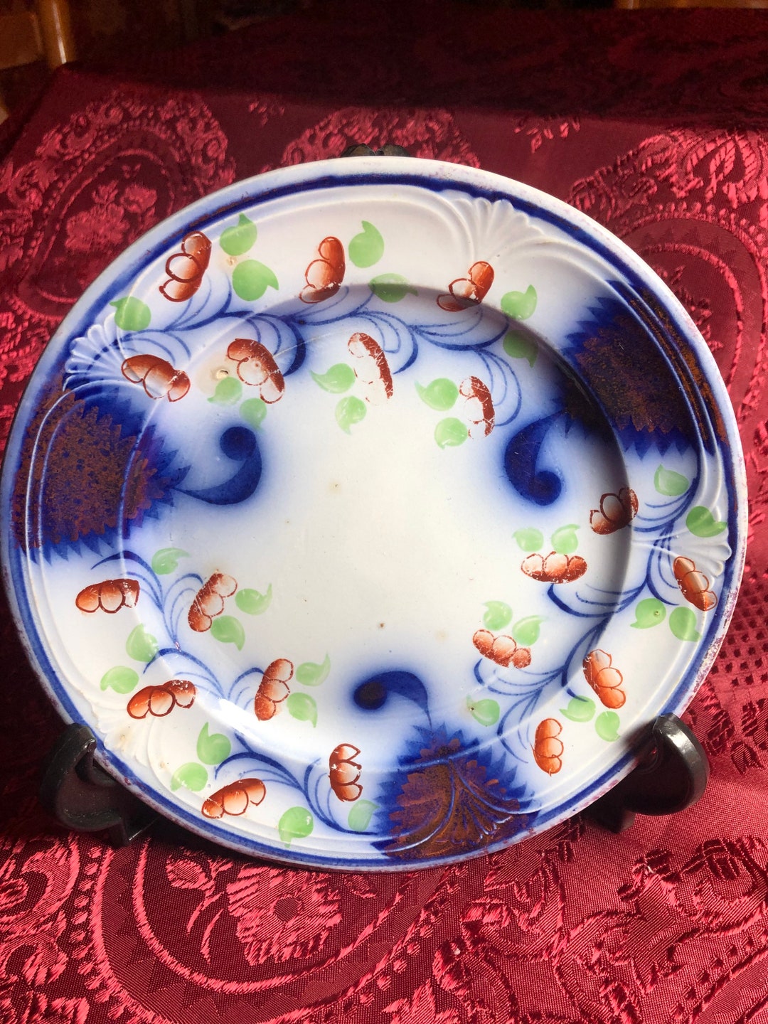 Antique Gaudy Welsh Ironstone Plate, Fancy 200 Year Old Plate ...