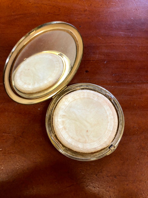 Mid-Century Blue Enamel Powder Compact!! - Gem