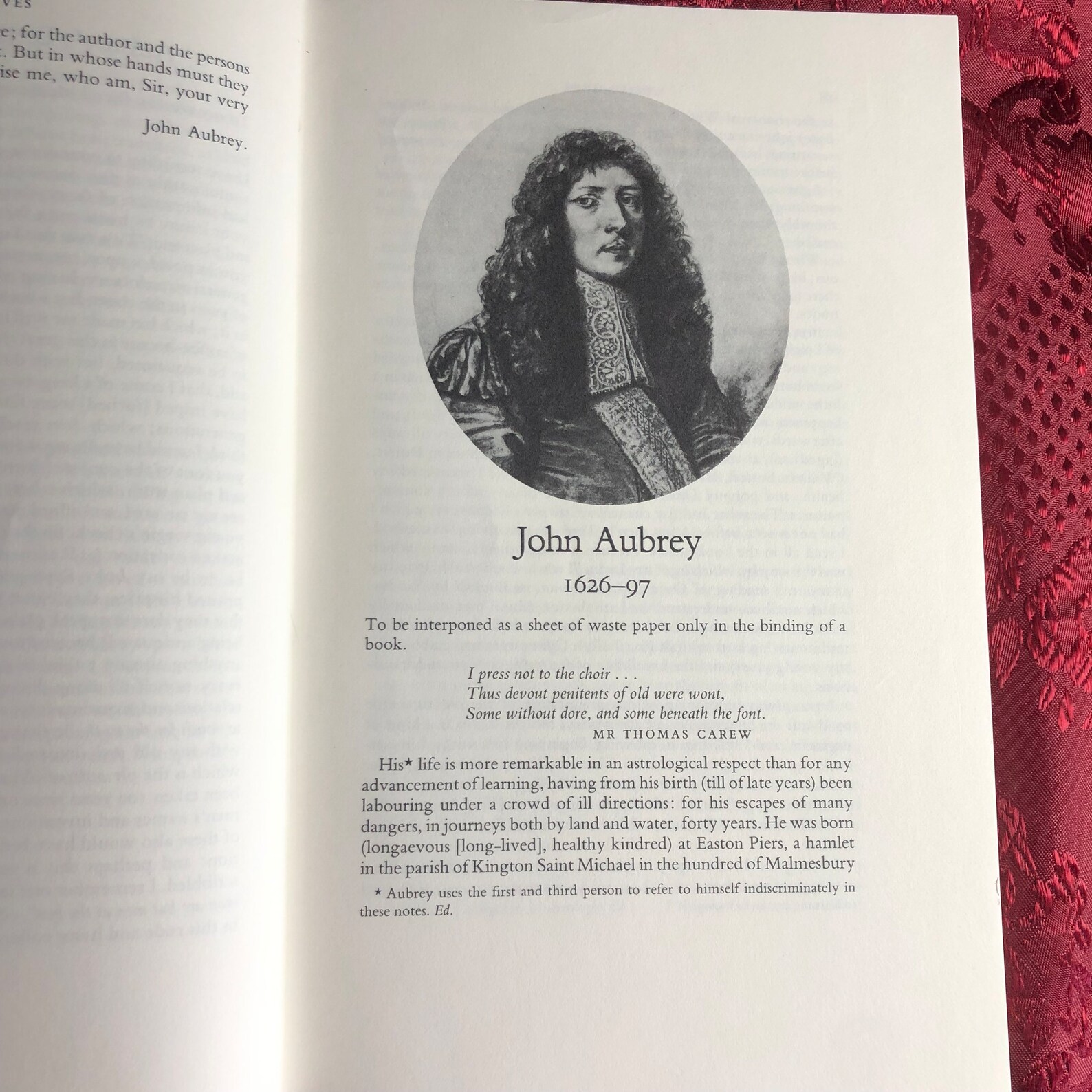 Brief Lives by John Aubrey, A Selection Based Upon Existing ...
