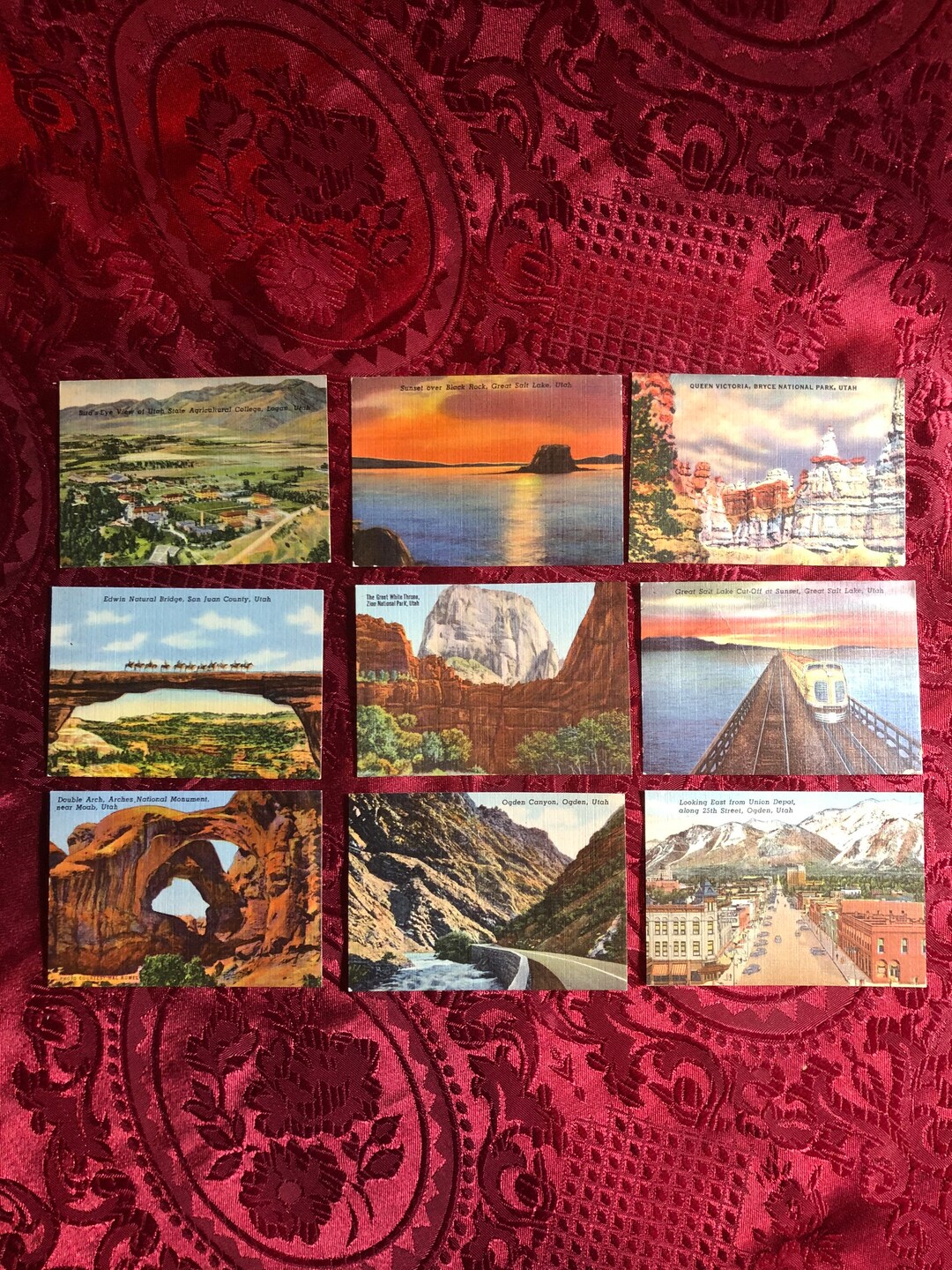 Vintage Colour Photographs of Utah, USA, 9 Miniature Postcards ...