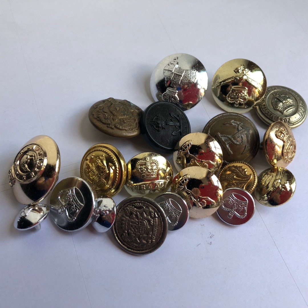 Old Military Buttons, Interesting Vintage Button Collection, Australian ...