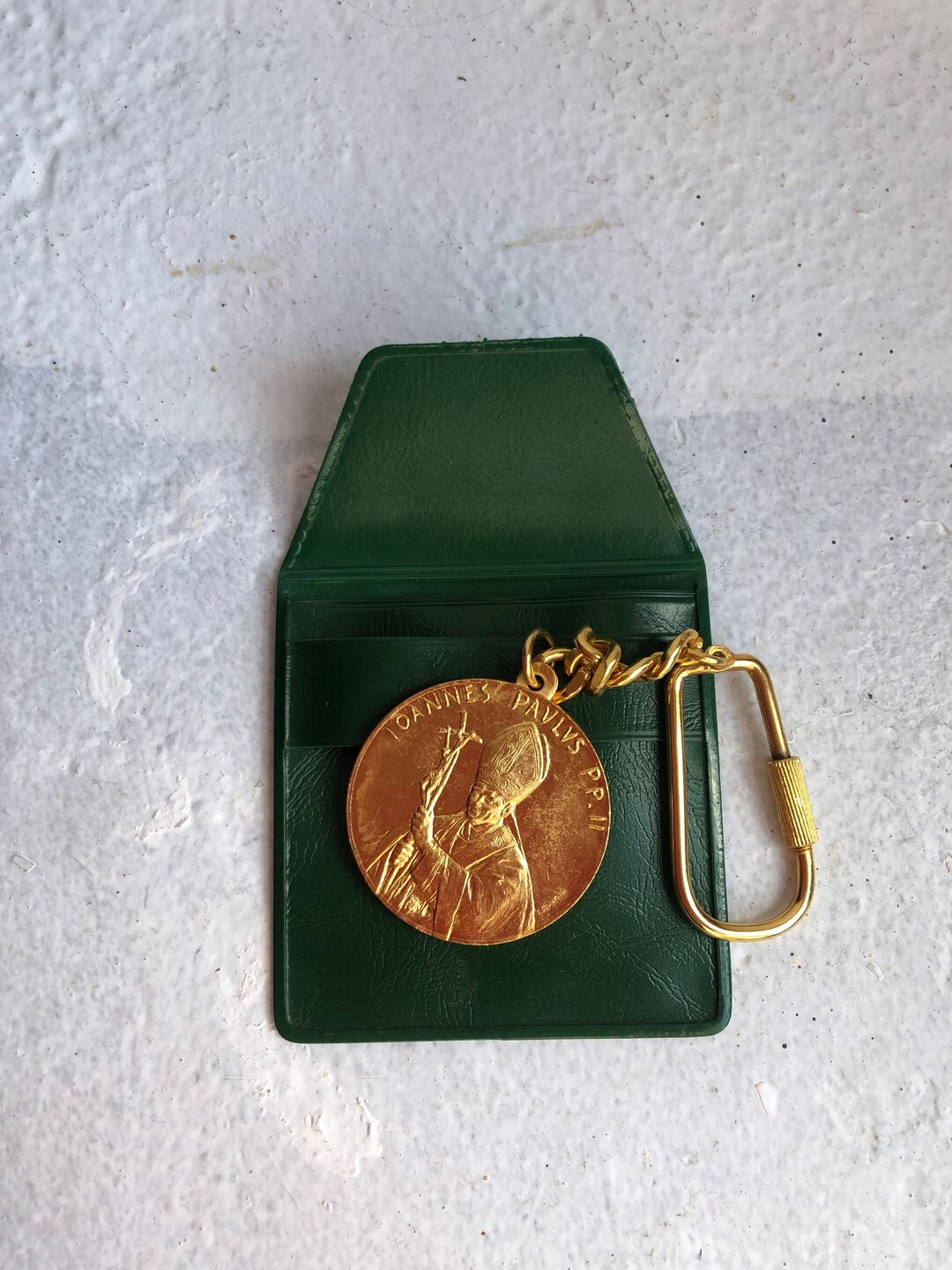 Pope John Paul II, Gold Plated Medallion Key Chain, Commemorating ...