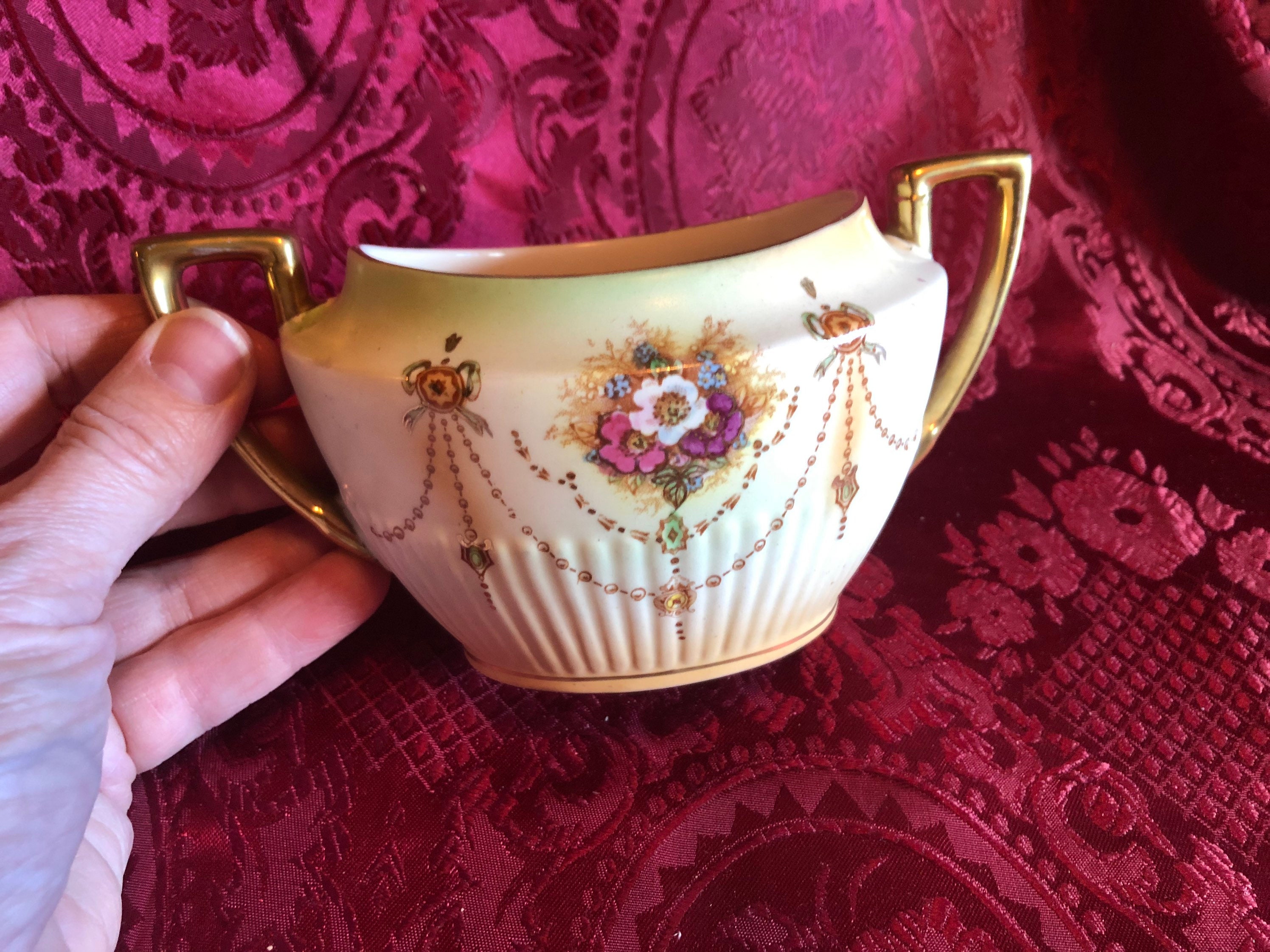 Antique Sugar Bowl, Queen Anne, Made by Devon Ware, Stoke on Trent ...