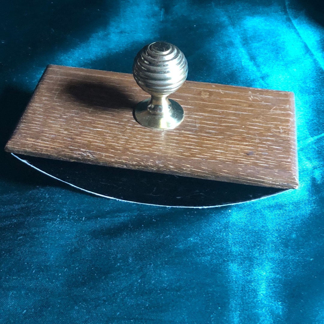 Vintage Ink Blotter, Oak Desk Accessory, Polished Timber With Brass ...