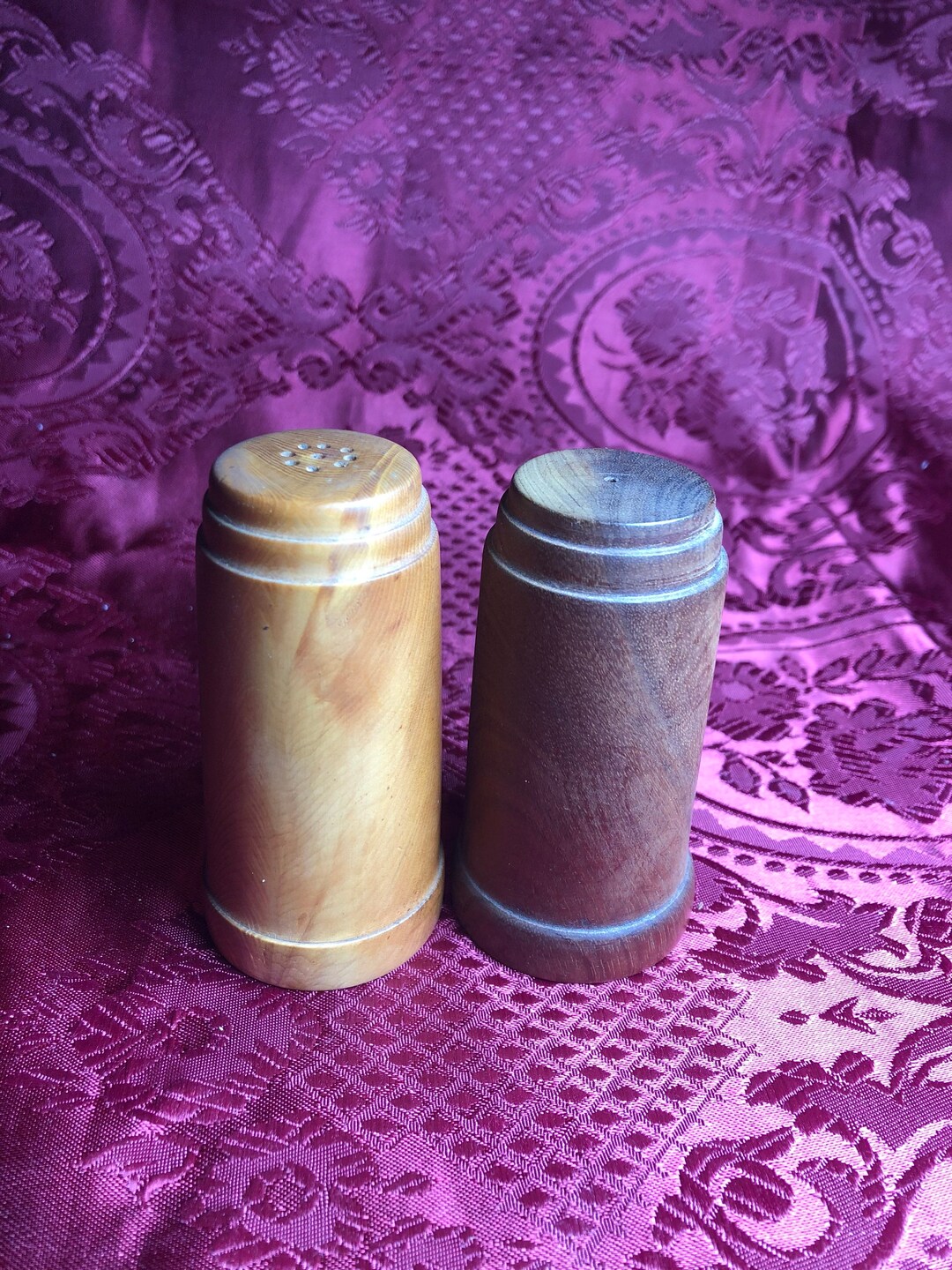 Pair Tasmanian Timber Salt & Pepper Shakers, One in Blackwood, One in ...