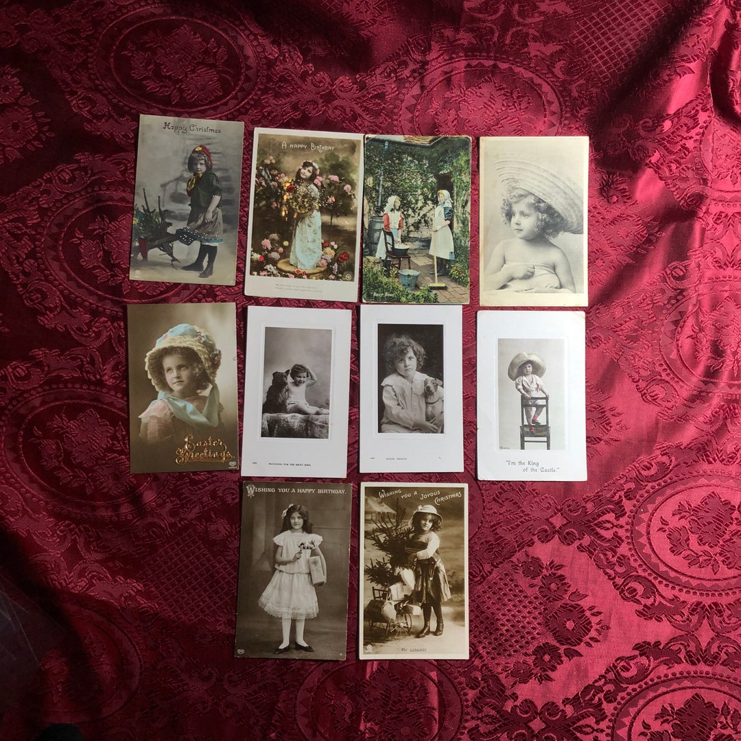 Antique Picture Postcards, 10 Old Postcards Featuring Children, Genuine ...