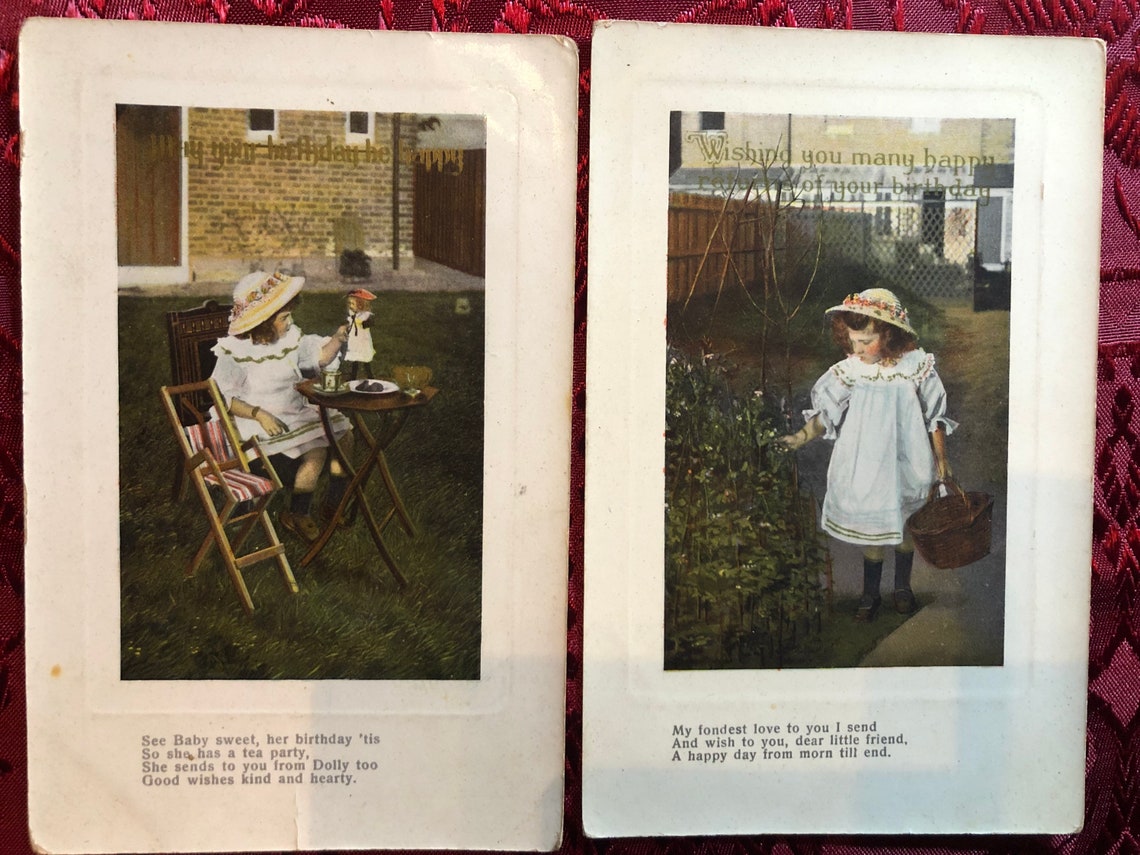 Antique Picture Postcards, 10 Old Postcards Featuring Children, Genuine ...
