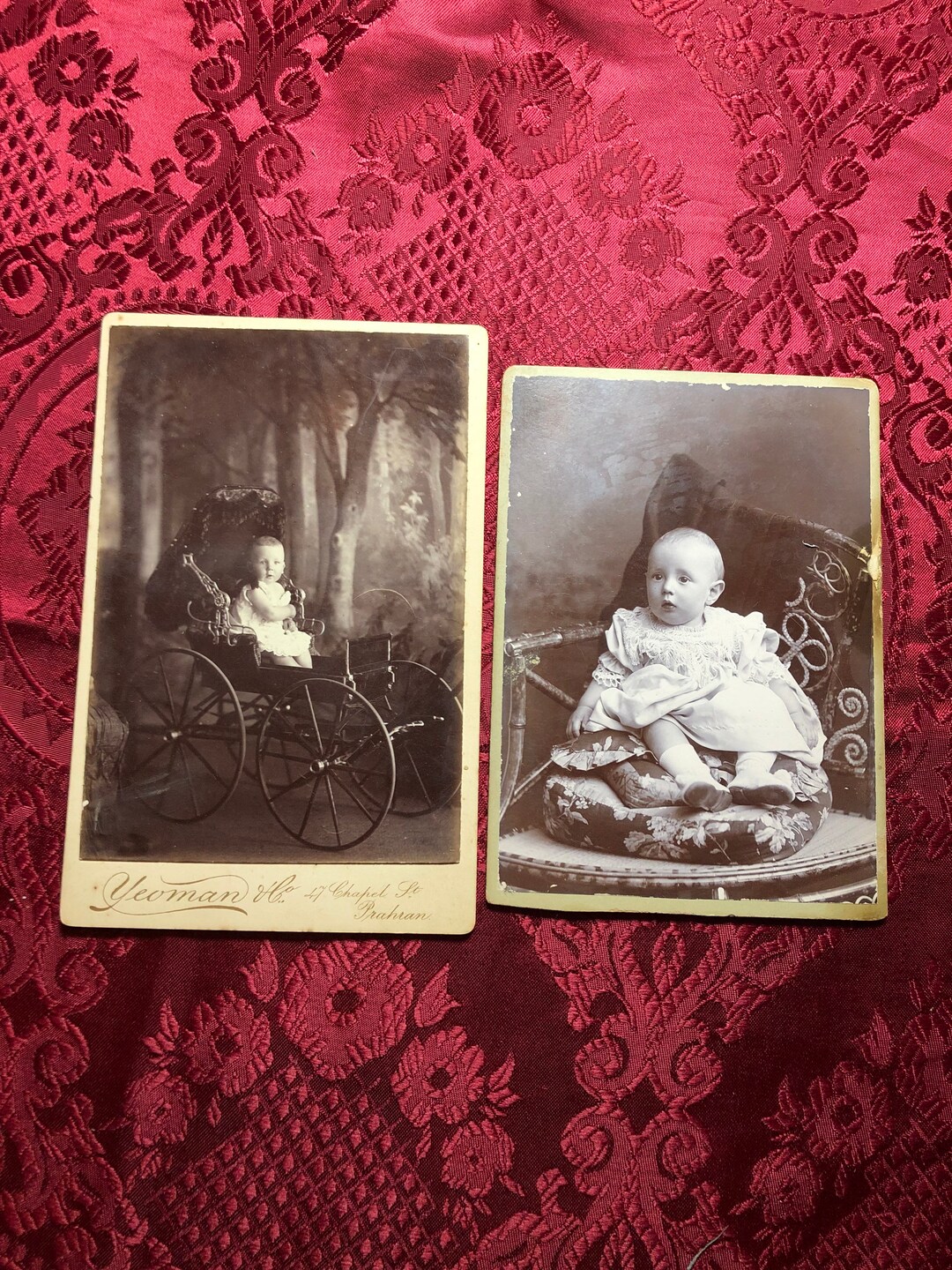 Pair of Antique Baby Photographs, Early Studio Photography, Australian ...