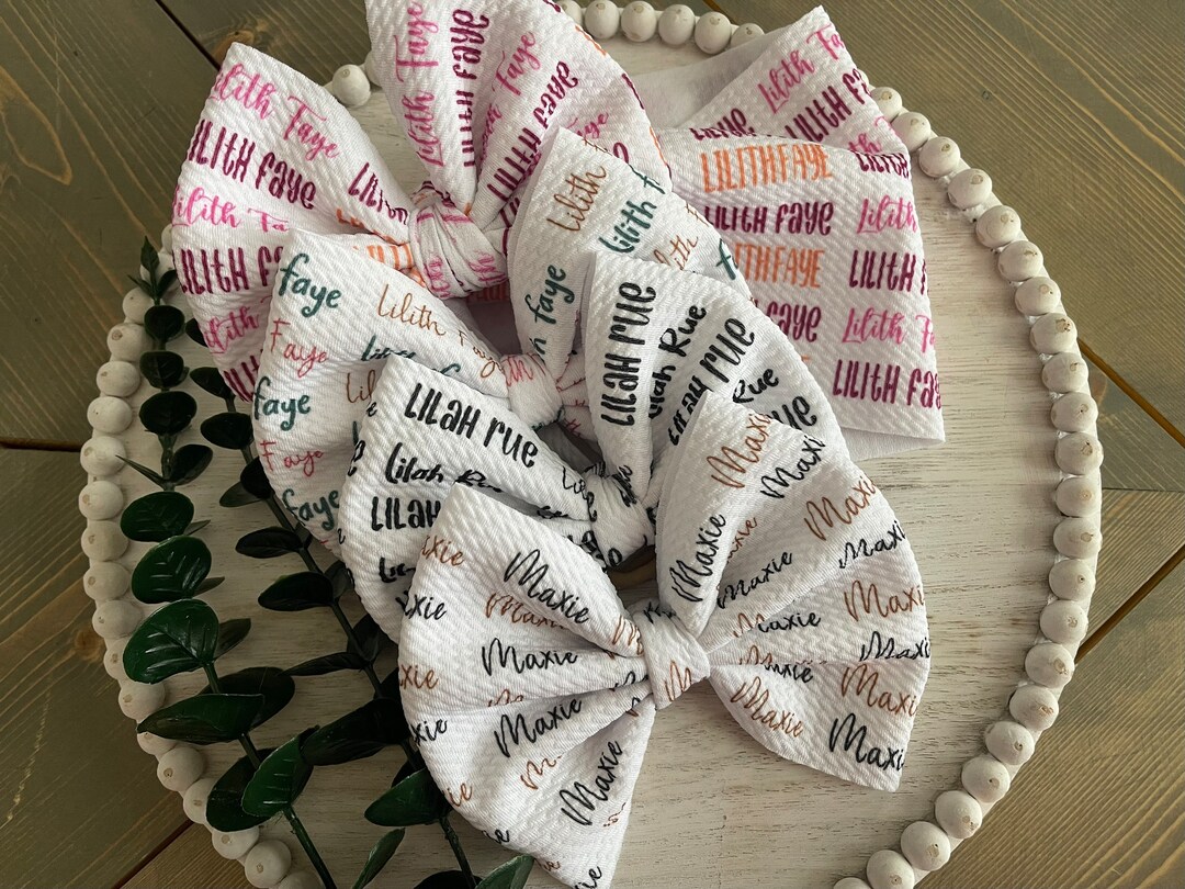 Custom Name Hair Bows - Etsy