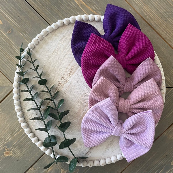 Purple Hair Bow - Etsy