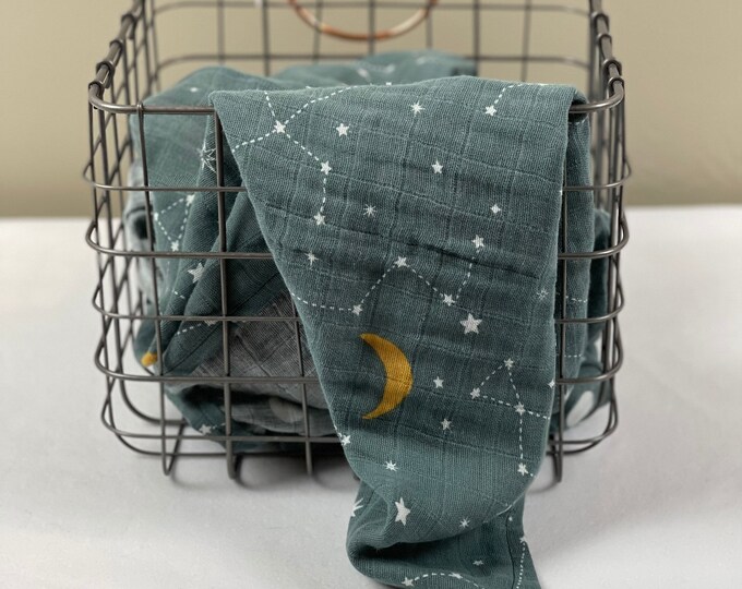 Sea Foam Constellation Swaddle, Baby Swaddles, Dark Blue Swaddle ...