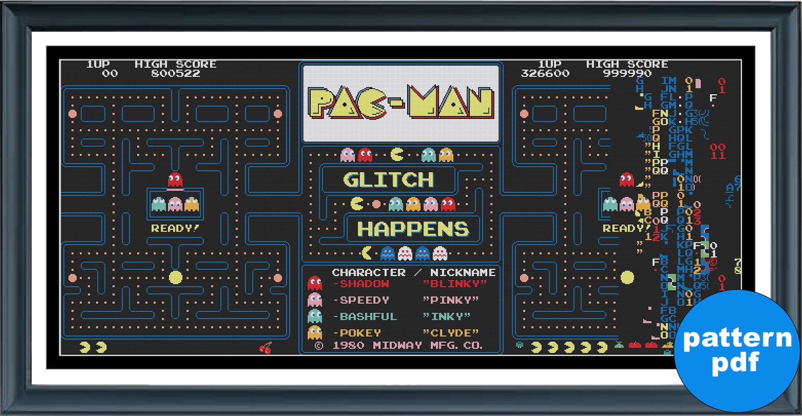 Pac-man Glitch Happens the Director's Cut Retro Arcade Game Cross ...