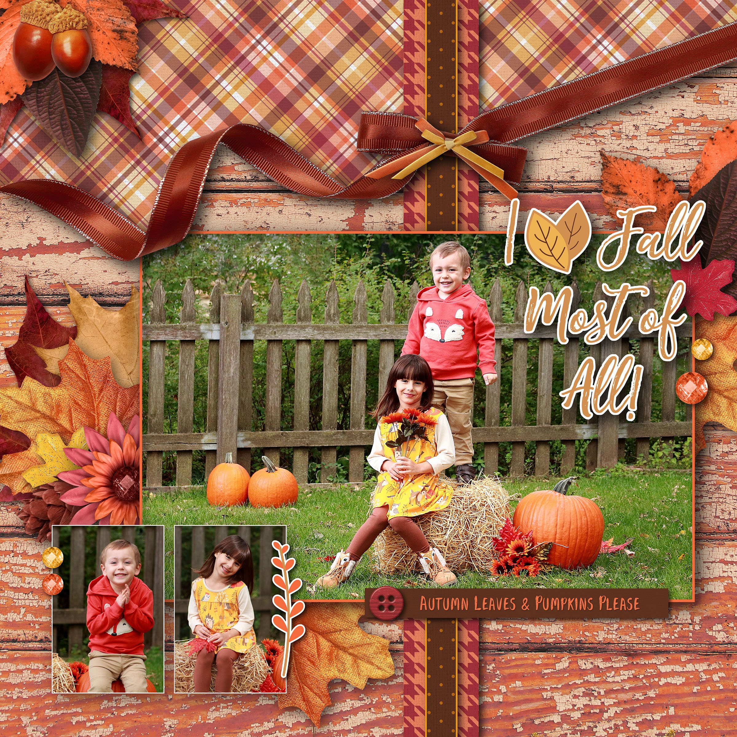 Fall Digital Scrapbook Elements, Fall Clip Art. - Etsy