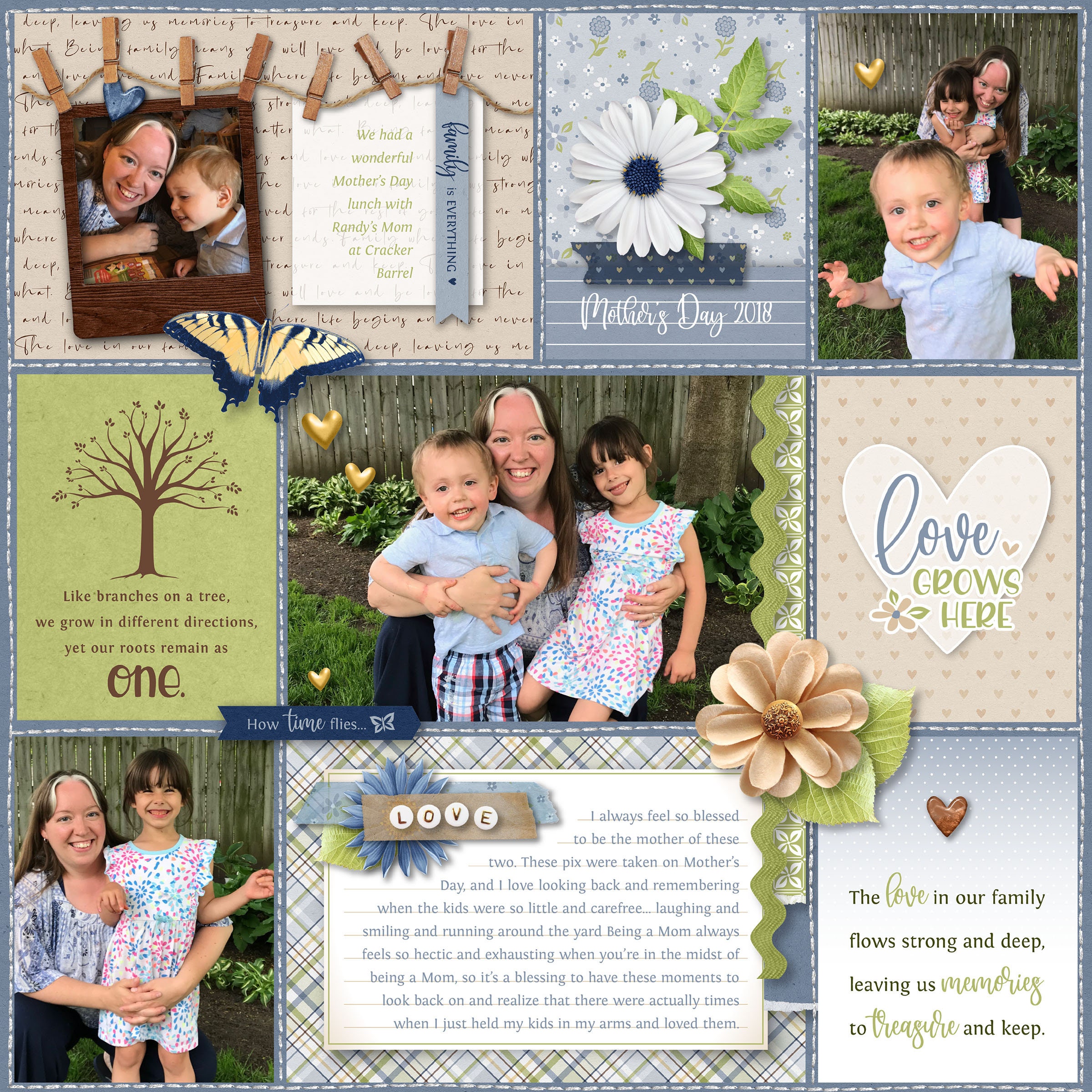 Family Tree Digital Scrapbook Pocket Cards, Family Clipart. - Etsy