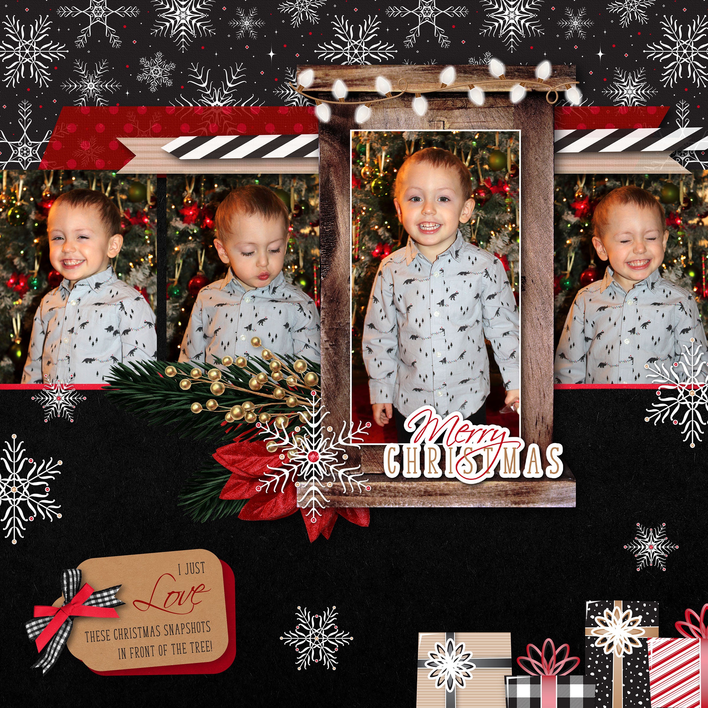 Christmas Digital Scrapbook Elements, Christmas Graphics, Holiday ...