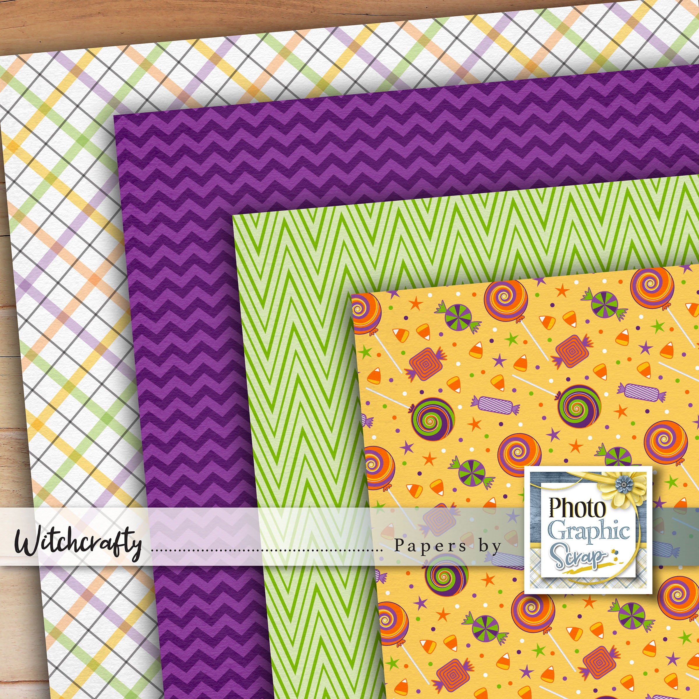 Halloween Digital Scrapbook Papers, Printable Papers, Pattern Papers ...