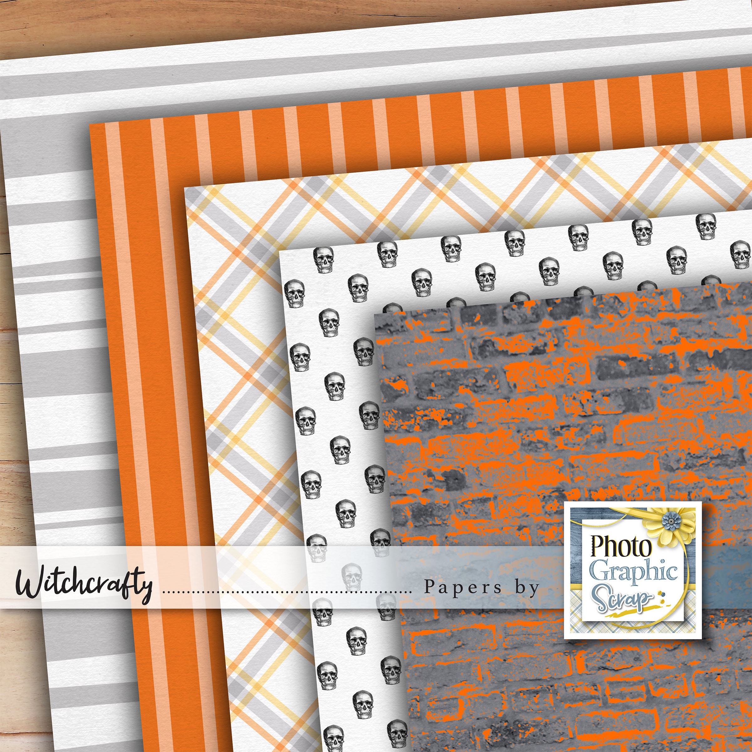 Halloween Digital Scrapbook Papers Printable Papers Pattern - Etsy